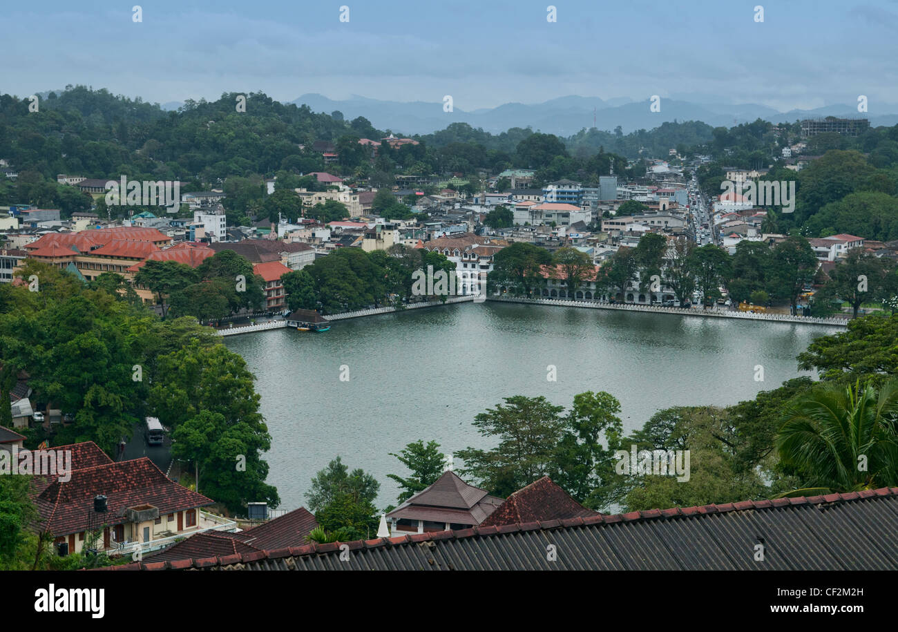 lake and town view in Kandy, Sri Lanka Stock Photo - Alamy