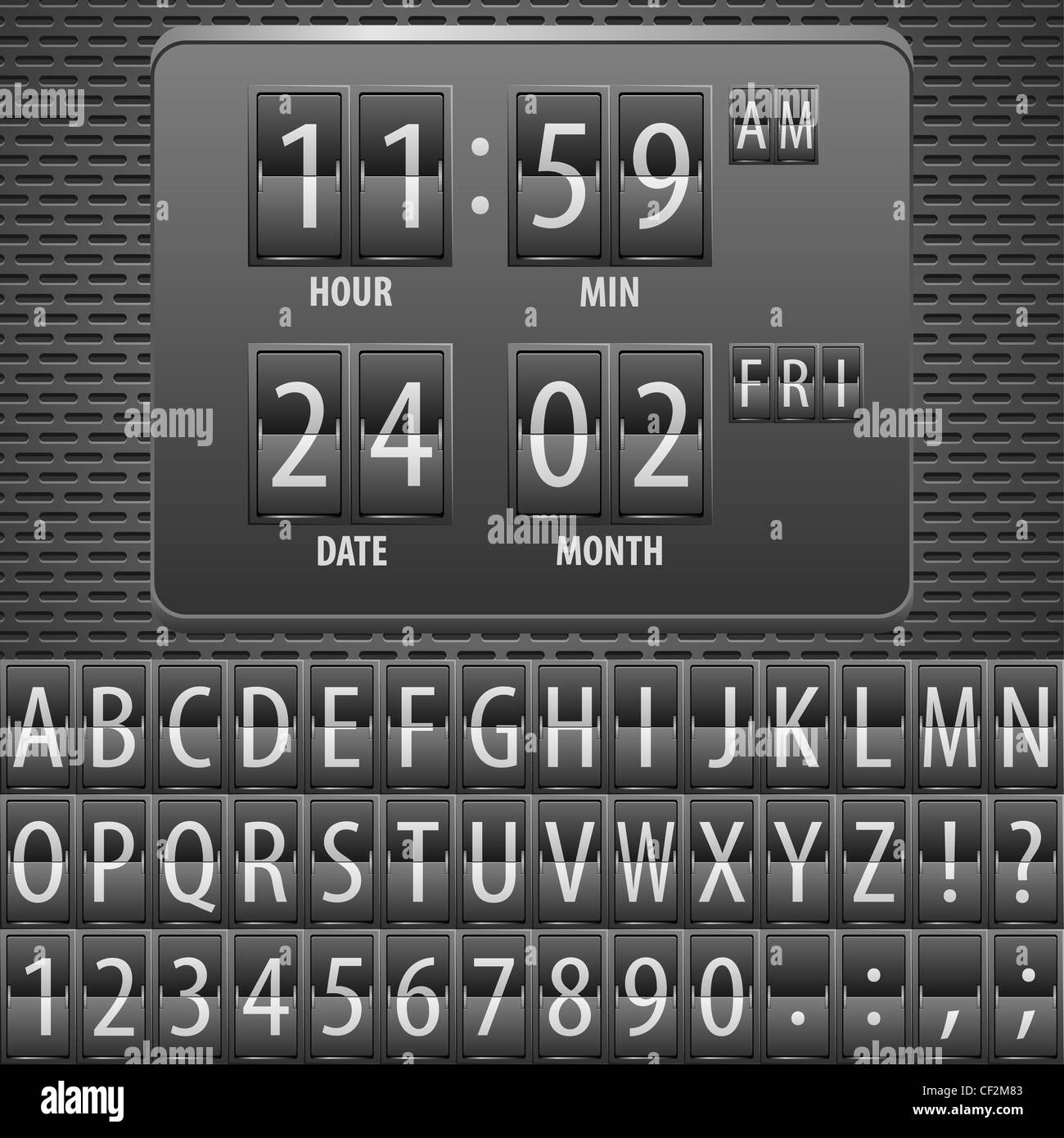 Countdown Timer on the Mechanical Timetable with Alphabet on Metal ...