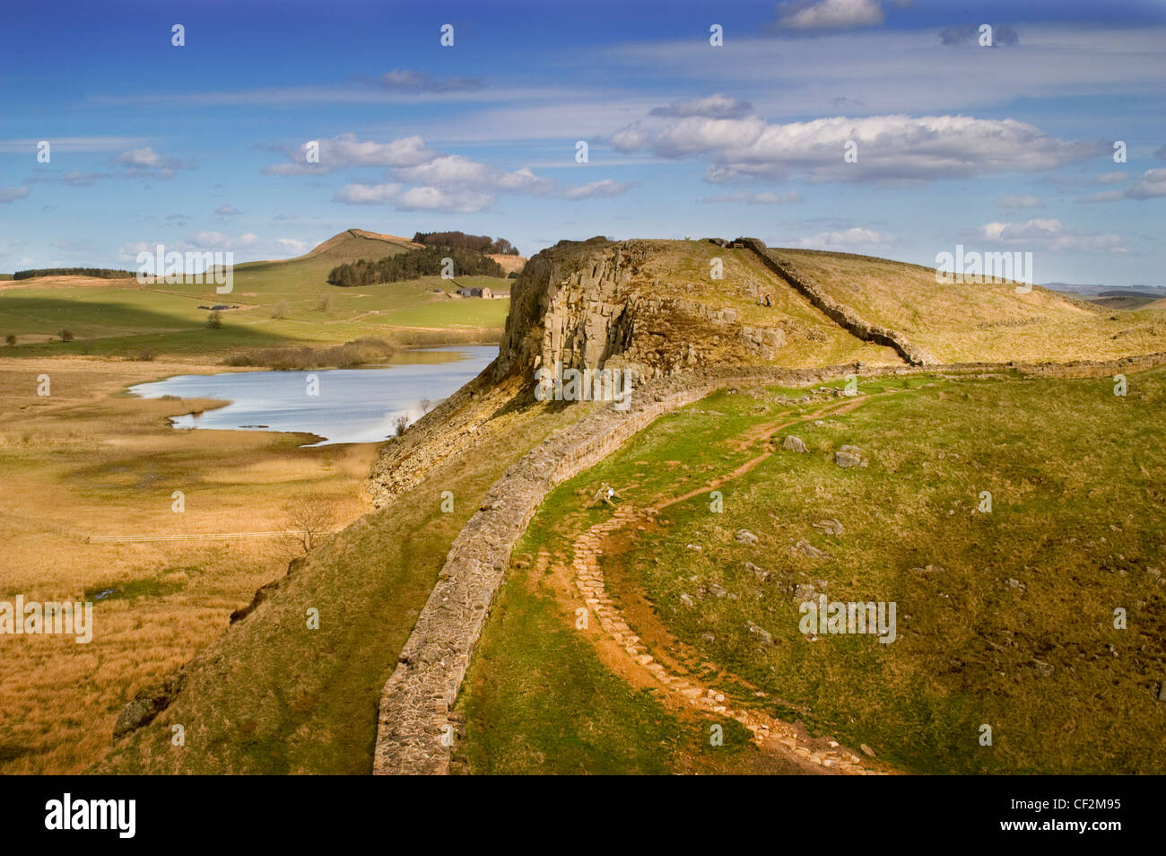Hadrian's Wall, built in AD122 on the orders of the Roman Emperor ...