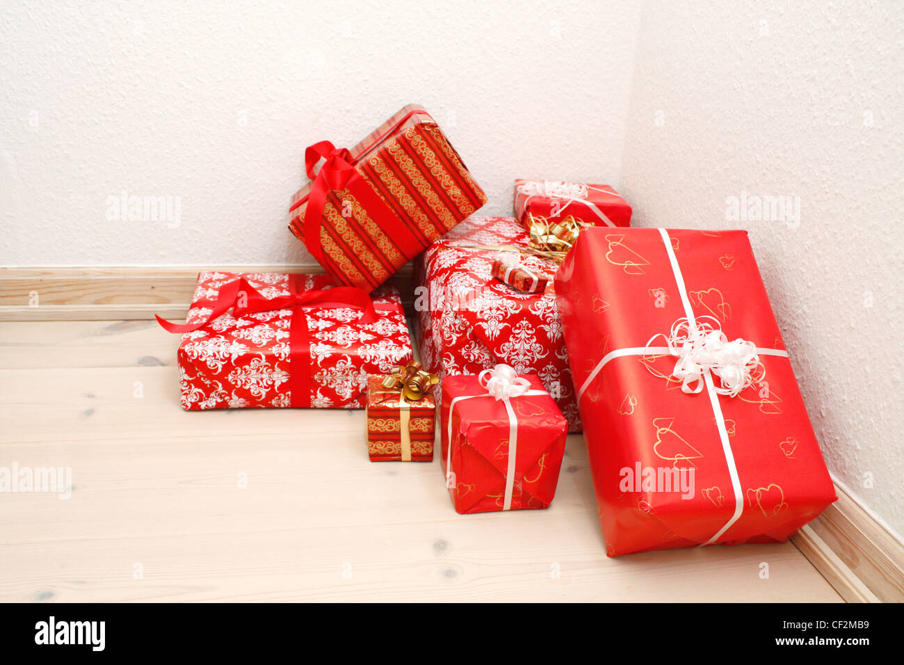 A lot of christmas presents Stock Photo - Alamy