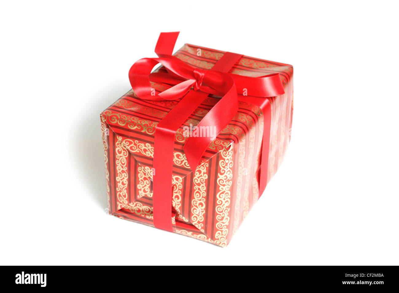 A christmas present isolated on white Stock Photo - Alamy