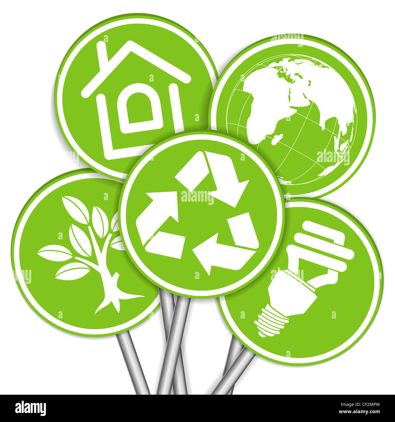 Collect Banner with Environment Icon, Tree, Leaf, Light Bulb and ...