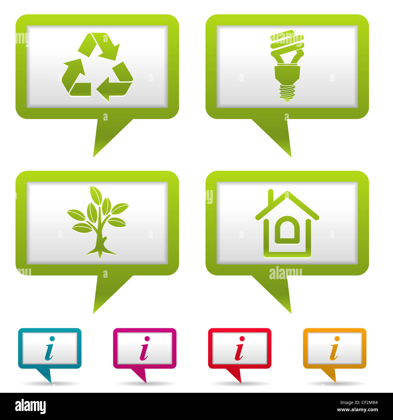 Collect Environment Web Icon with tree, leaf, light bulb and Recycling ...