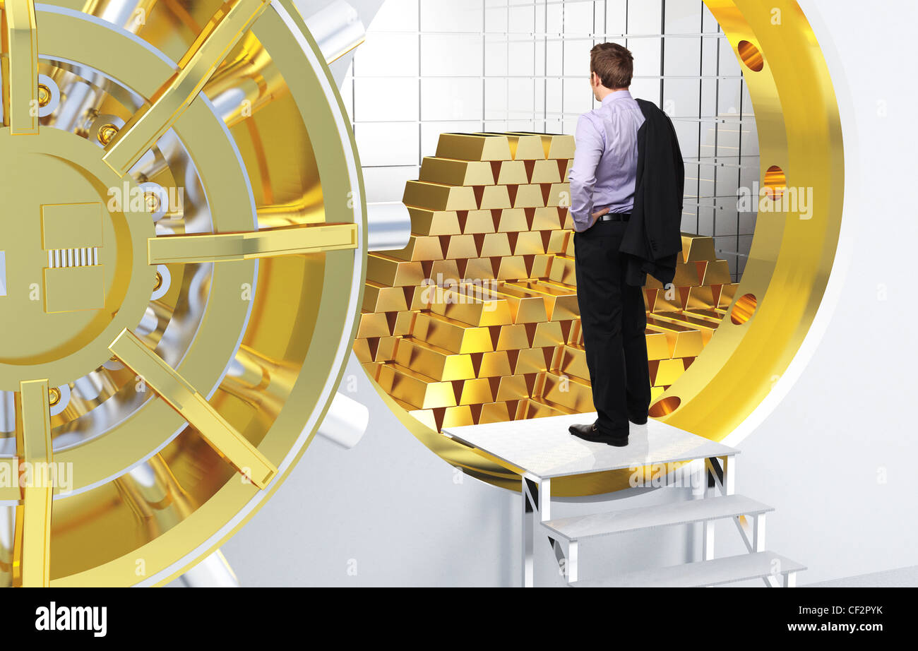 Silver bars bank vault hi-res stock photography and images - Alamy