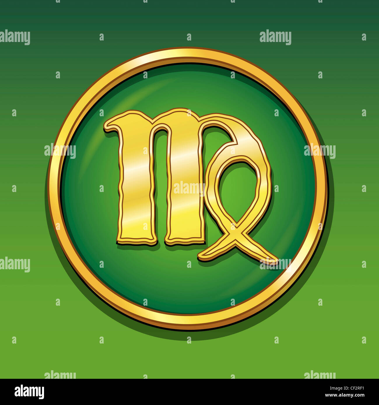 Illustration of star sign Virgo in circle Stock Photo - Alamy