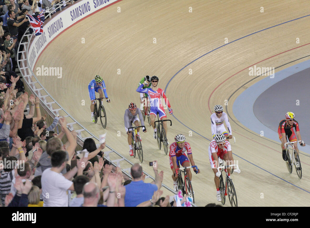 London olympic velodrome track cycling bike racing Stock Photo - Alamy