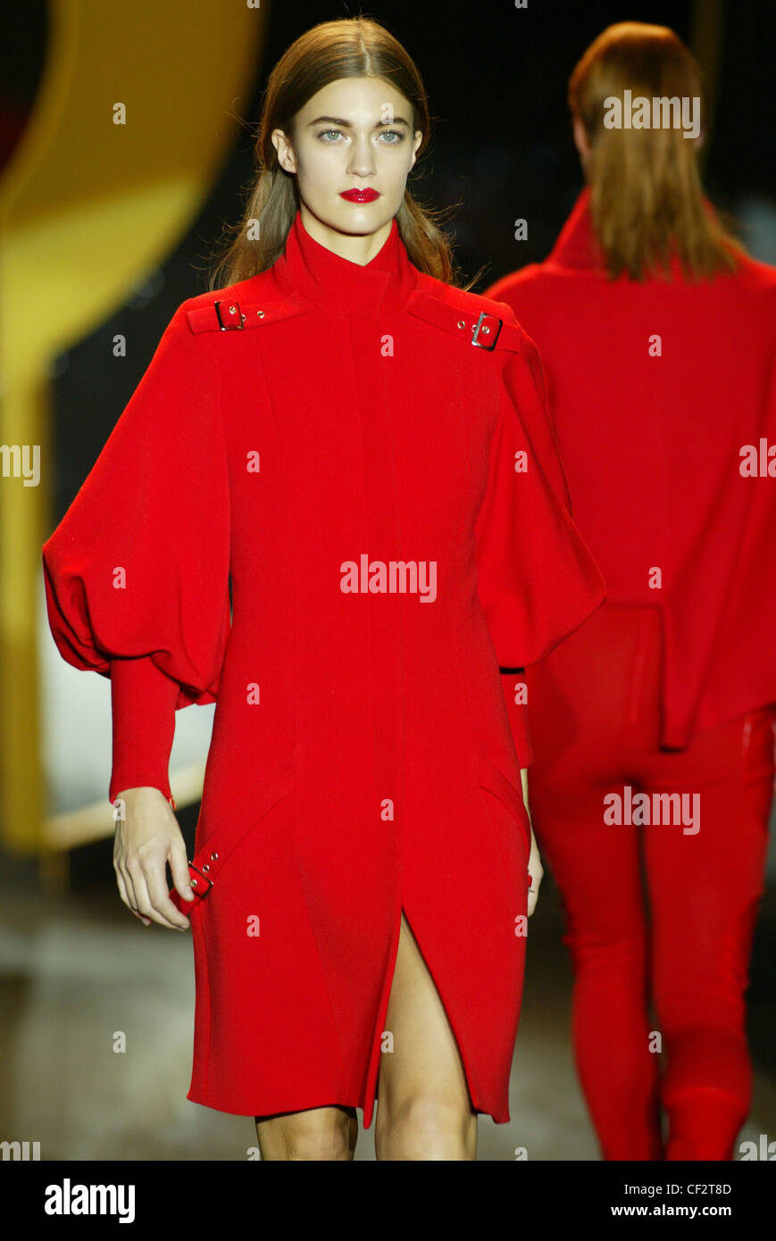 Amaya Arzuaga Milan Autumn Winter Model long brunette hair off face and ...