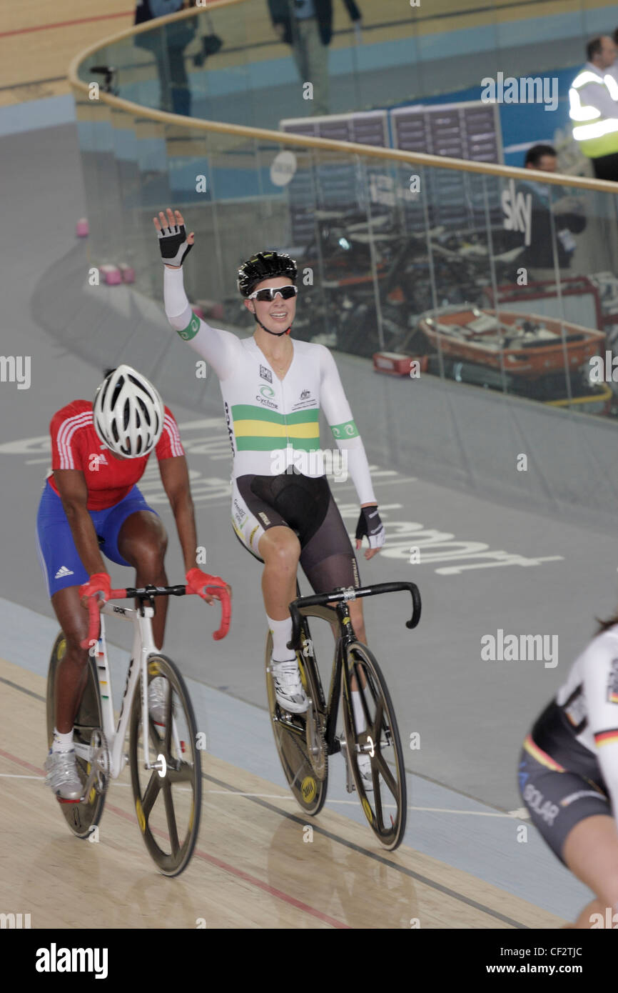 London olympic velodrome track cycling bike racing winner Stock Photo ...