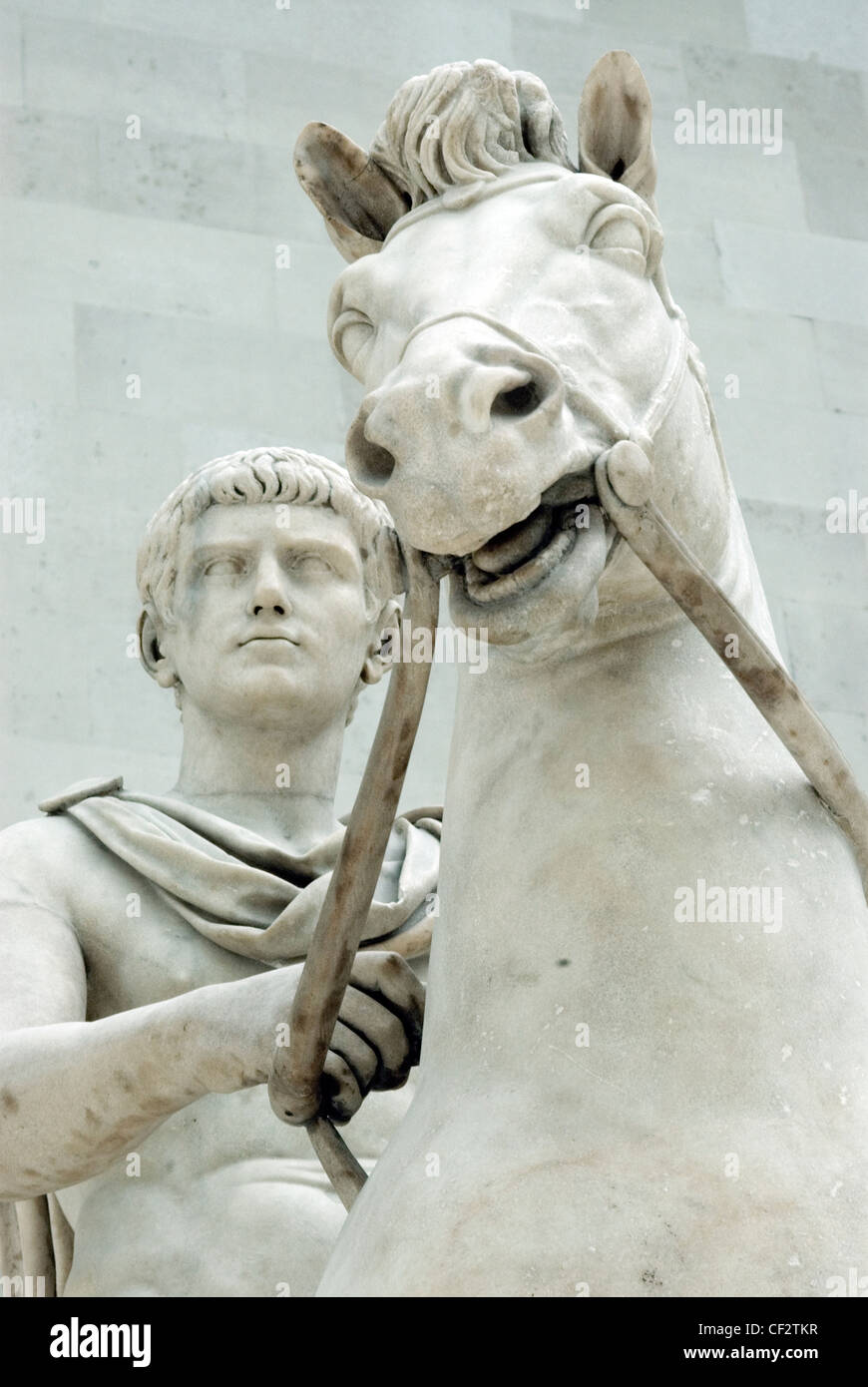 A statue in the atrium at the British Museum. Established in 1753, The ...