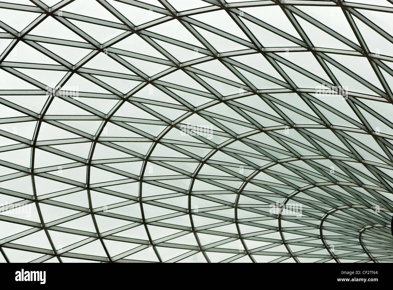 The glass ceiling of the atrium at the British Museum. Established in ...