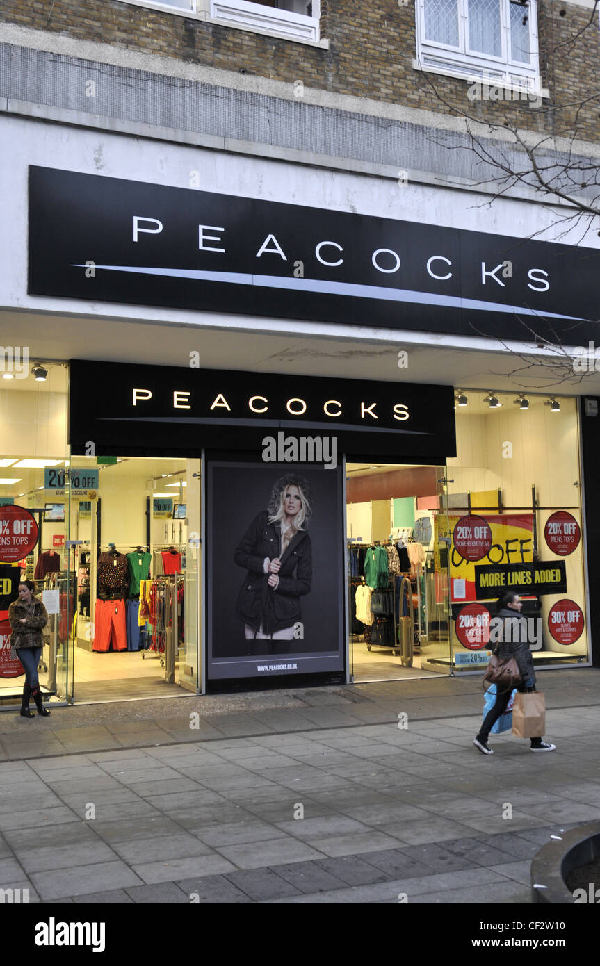 Peacocks shop logo hi-res stock photography and images - Alamy