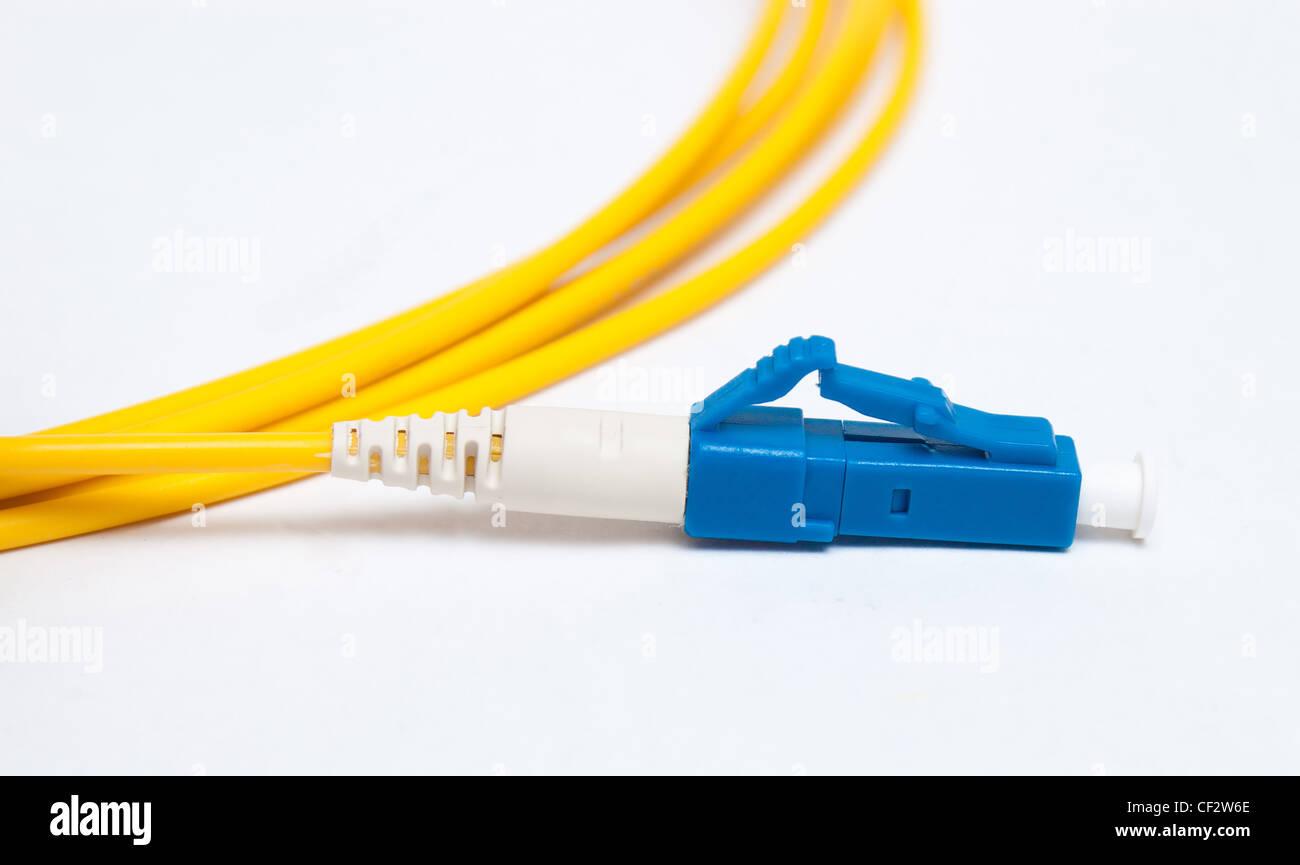 Optical single mode LC patch cord with blue connector Stock Photo - Alamy