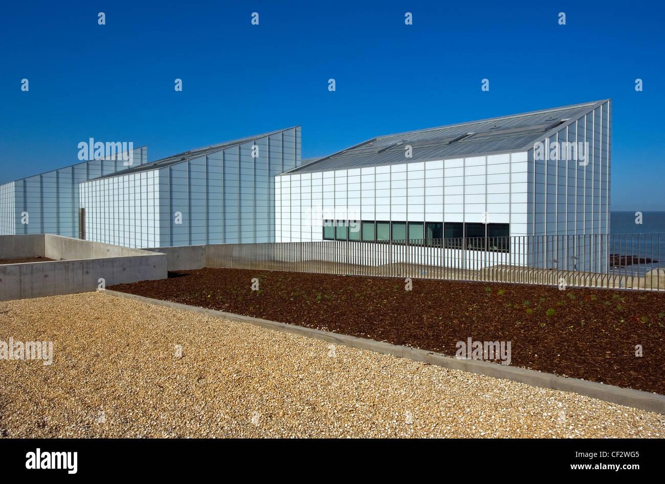 Landscaped area on Fort hill looking towards The Turner Contemporary ...