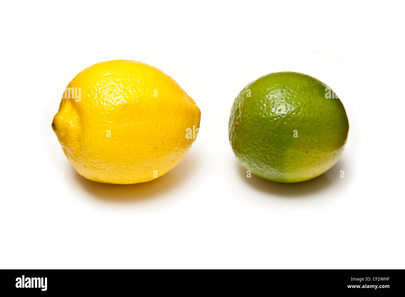 Lemon and Lime citrus fruit isolated on a white studio background Stock ...