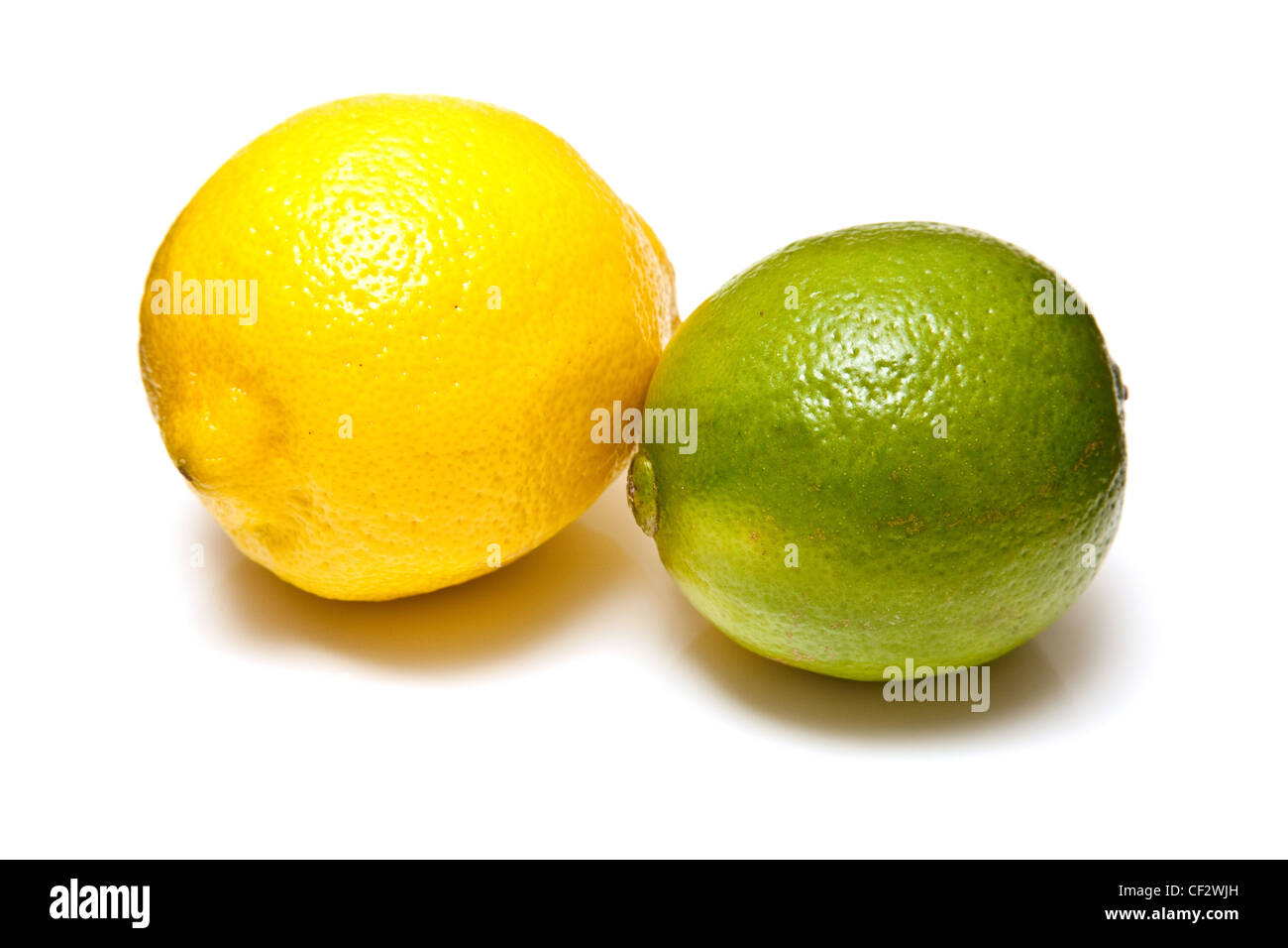 Lemon and Lime citrus fruit isolated on a white studio background Stock ...