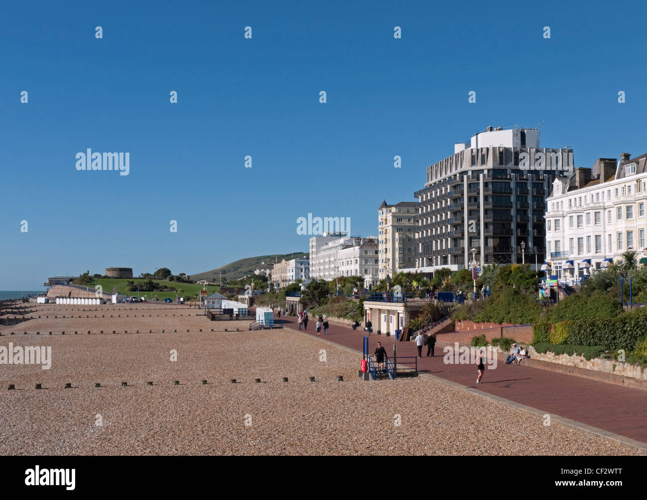 Seafront, Promenade and Beach, looking towards The Wish Tower ...