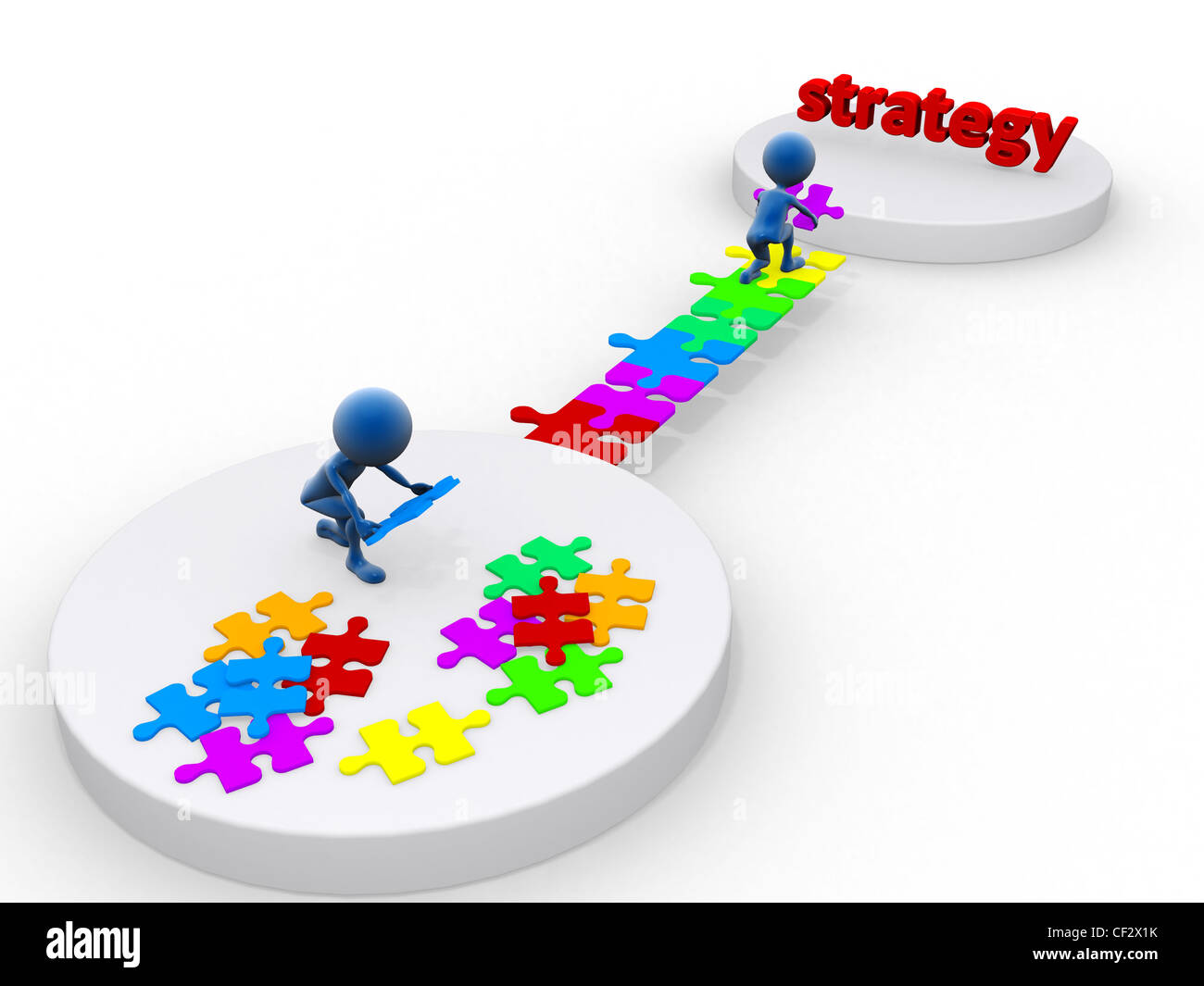 business team work building a puzzle. Business strategy concept ...