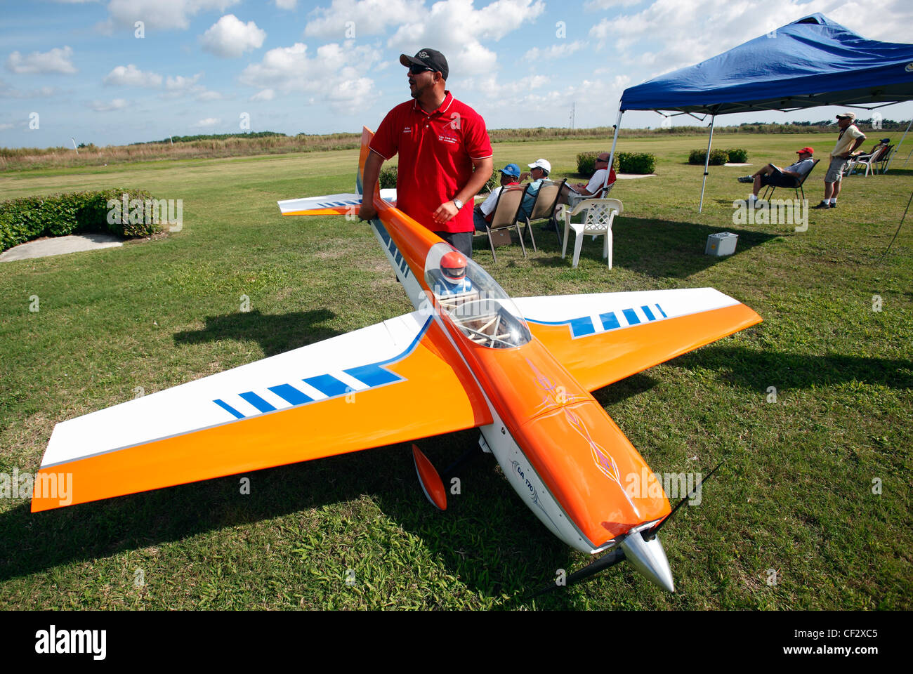 Radio controlled model airplane flight acrobatics competition in ...