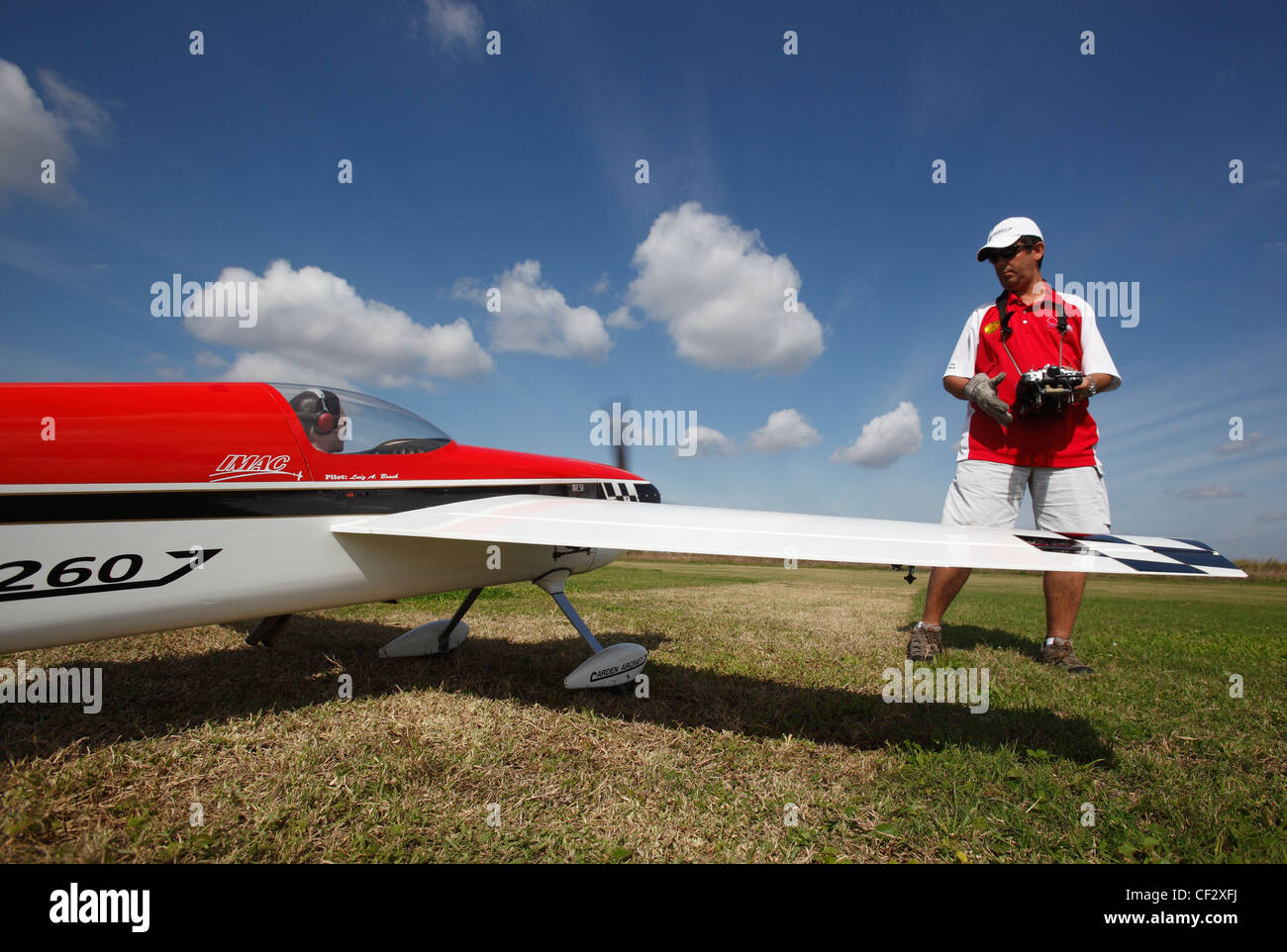 Radio controlled model airplane flight acrobatics competition in ...