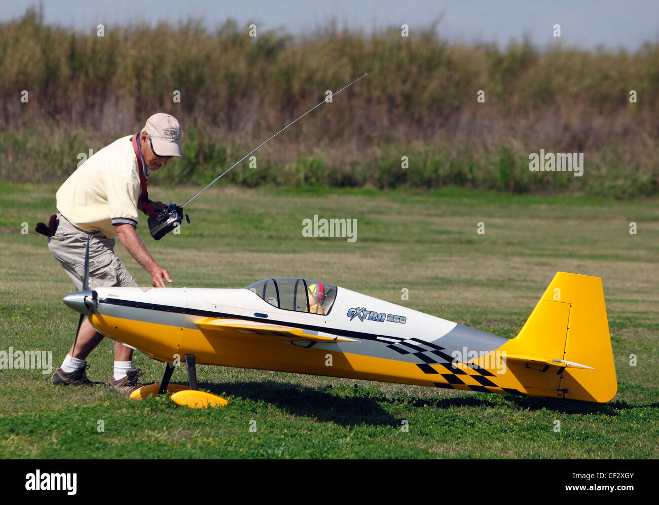 Radio controlled model airplane flight acrobatics competition in ...