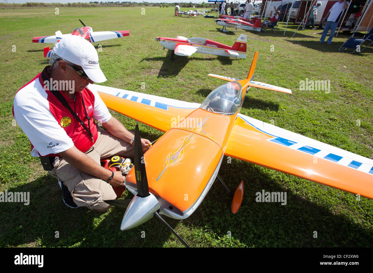 Radio controlled model airplane flight acrobatics competition in ...