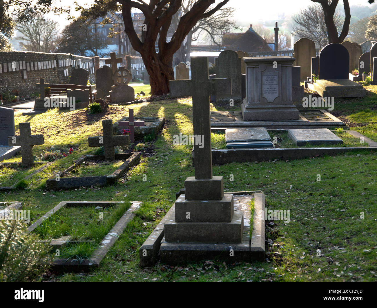 A village church grave-yard Stock Photo - Alamy