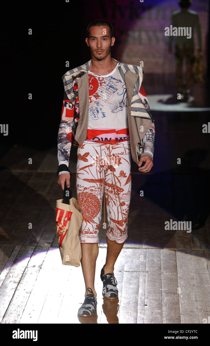 Vivienne Westwood Milan Menswear S S Male wearing striped and patterned ...
