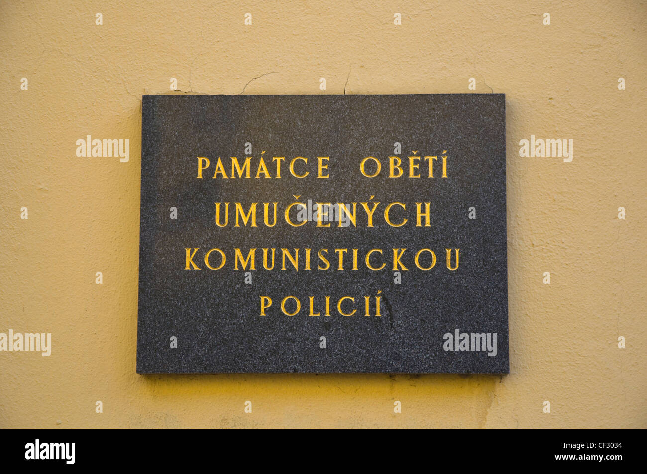 Memorial plate to victims of former Communist police Novy Svet area of ...