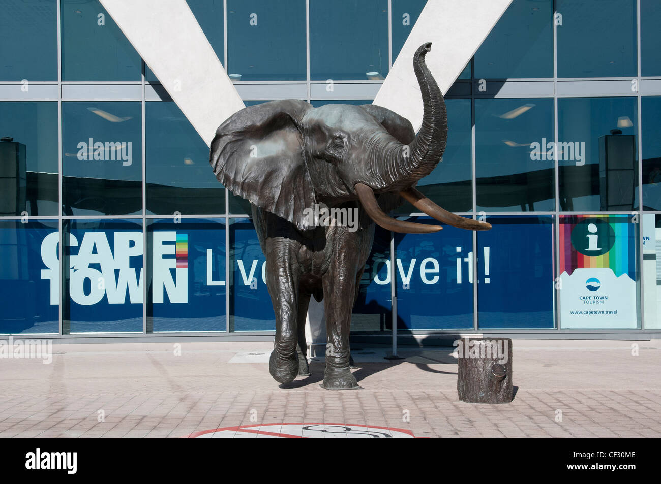 Sculpture of an African Elephant outside the International Terminal at ...