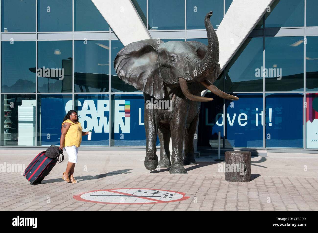 Sculpture of an African Elephant outside the International Terminal at ...