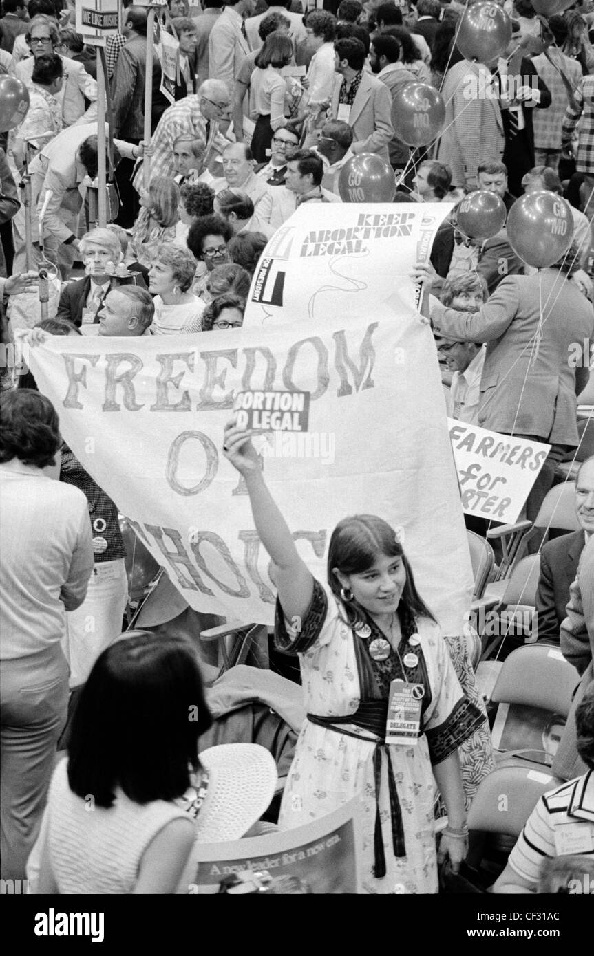 Demonstration protesting anti-abortion candidate Ellen McCormack at the ...