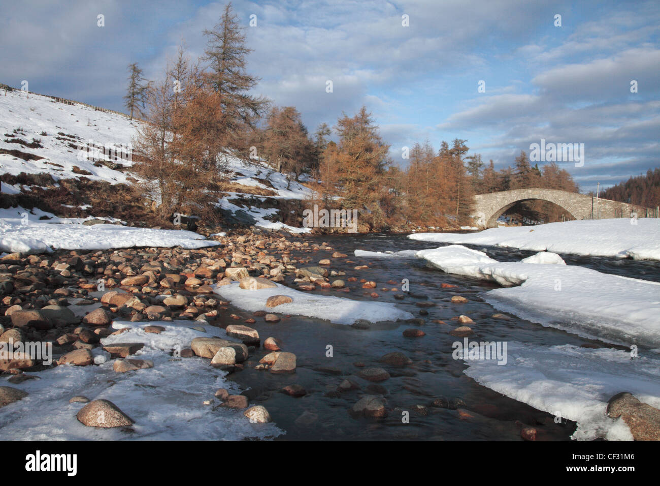 Gairnshiel Bridge, a single-arched rubble-built bridge over the River ...