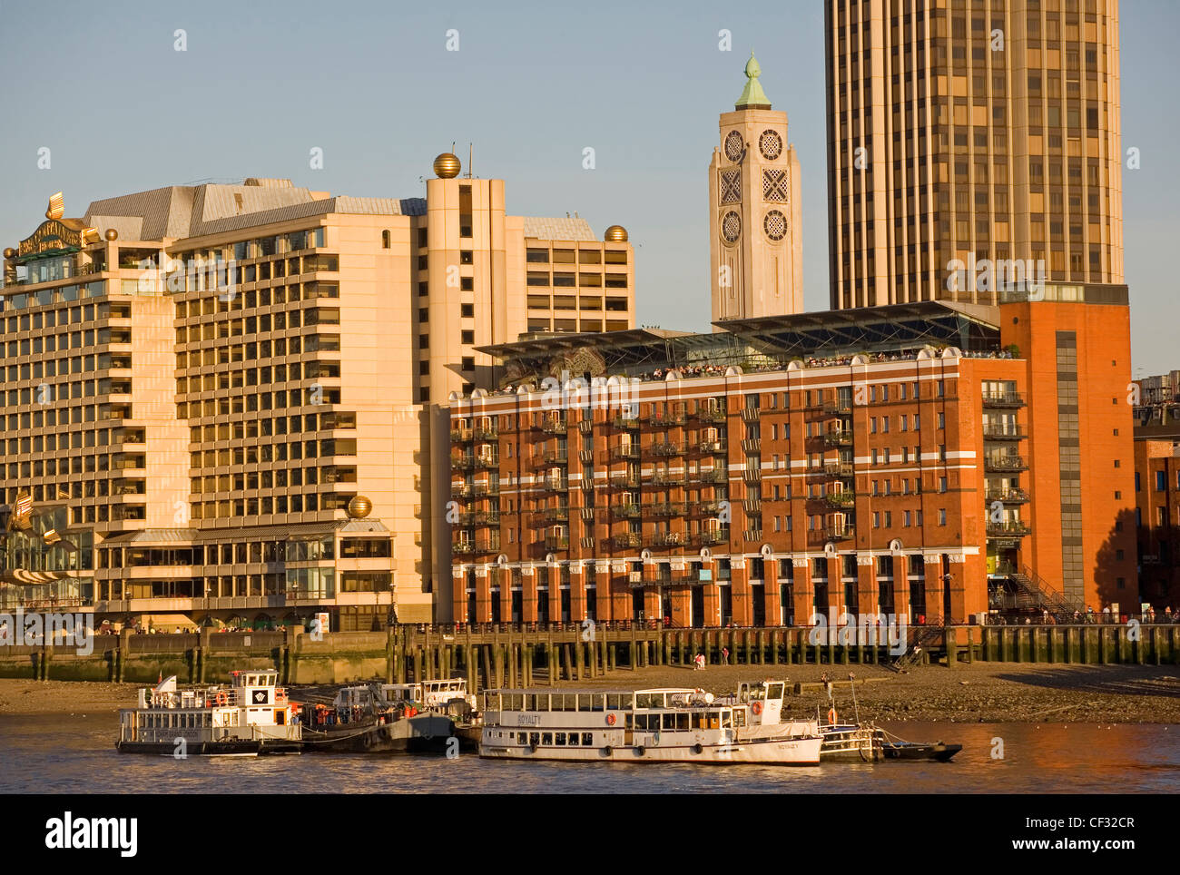 The OXO Tower on the South Bank of the River Thames. The building ...