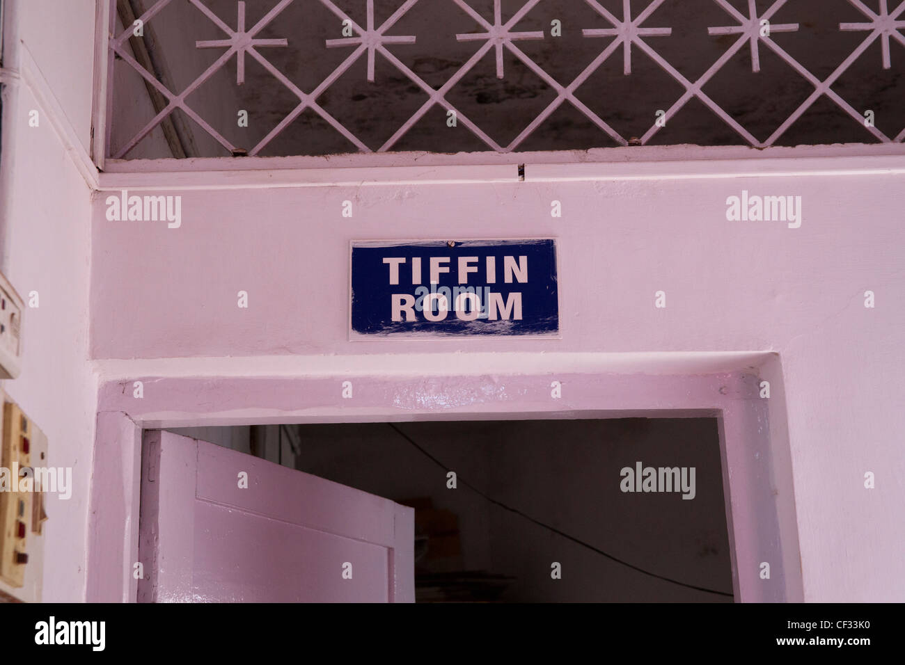 Tiffin room sign hi-res stock photography and images - Alamy