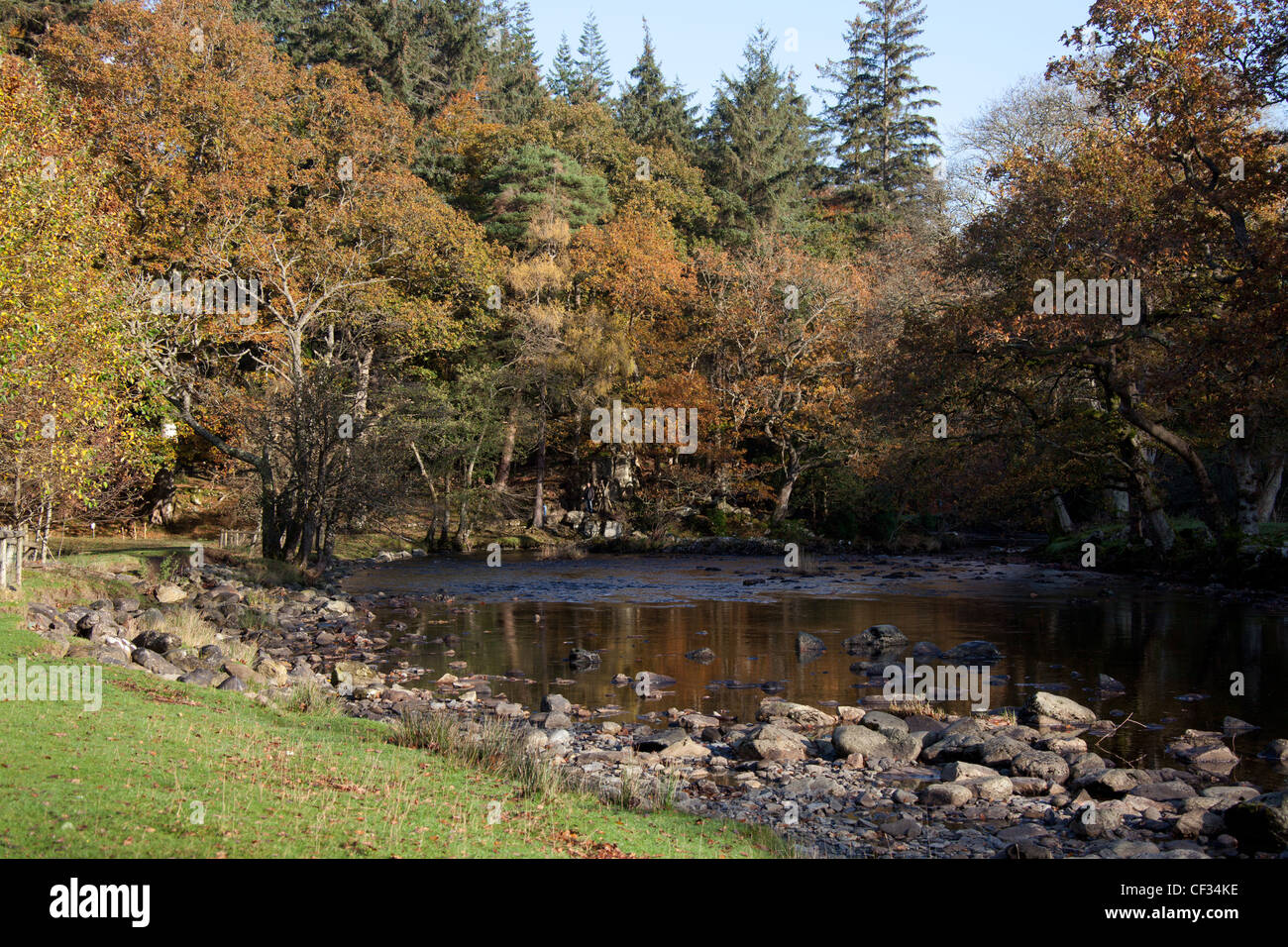 Village of Betws-y-Coed, Wales. Picturesque autumnal view of the River ...