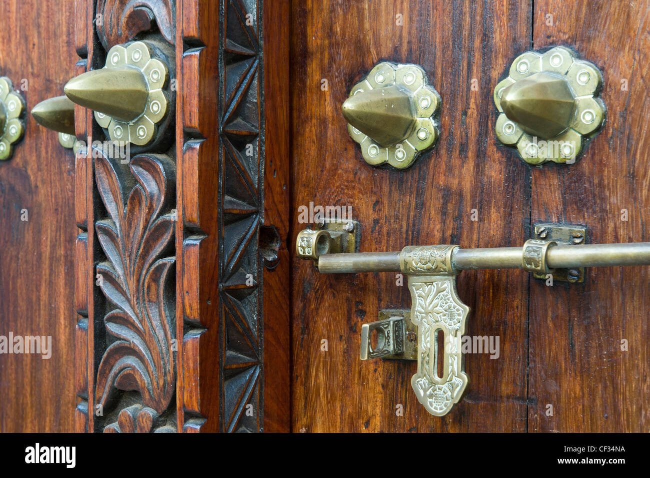 Lock of an ornate arabic door in Stone Town Zanzibar Tanzania Stock ...