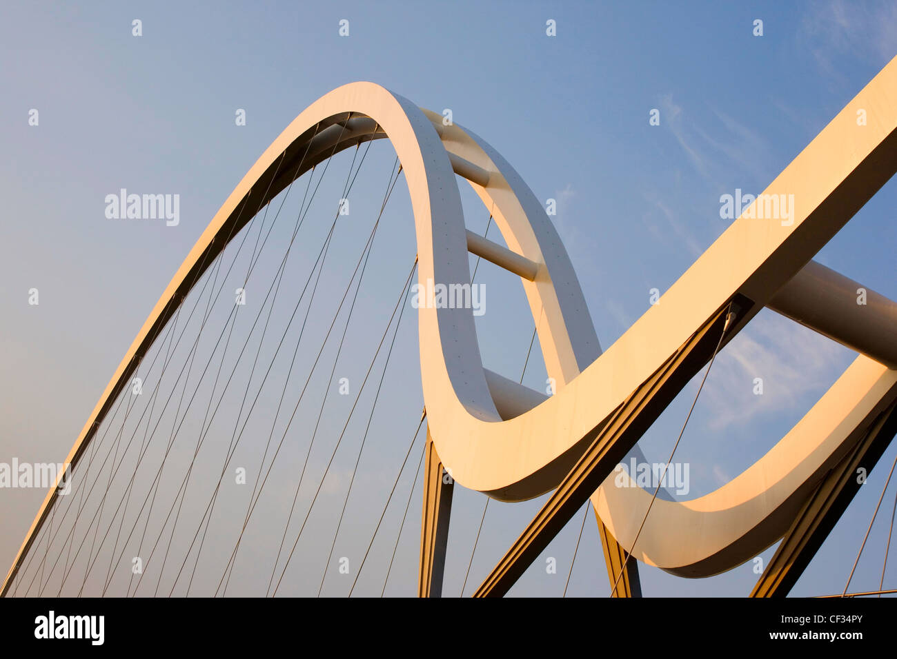 The Infinity Bridge, a pedestrian and cycle bridge across the River ...
