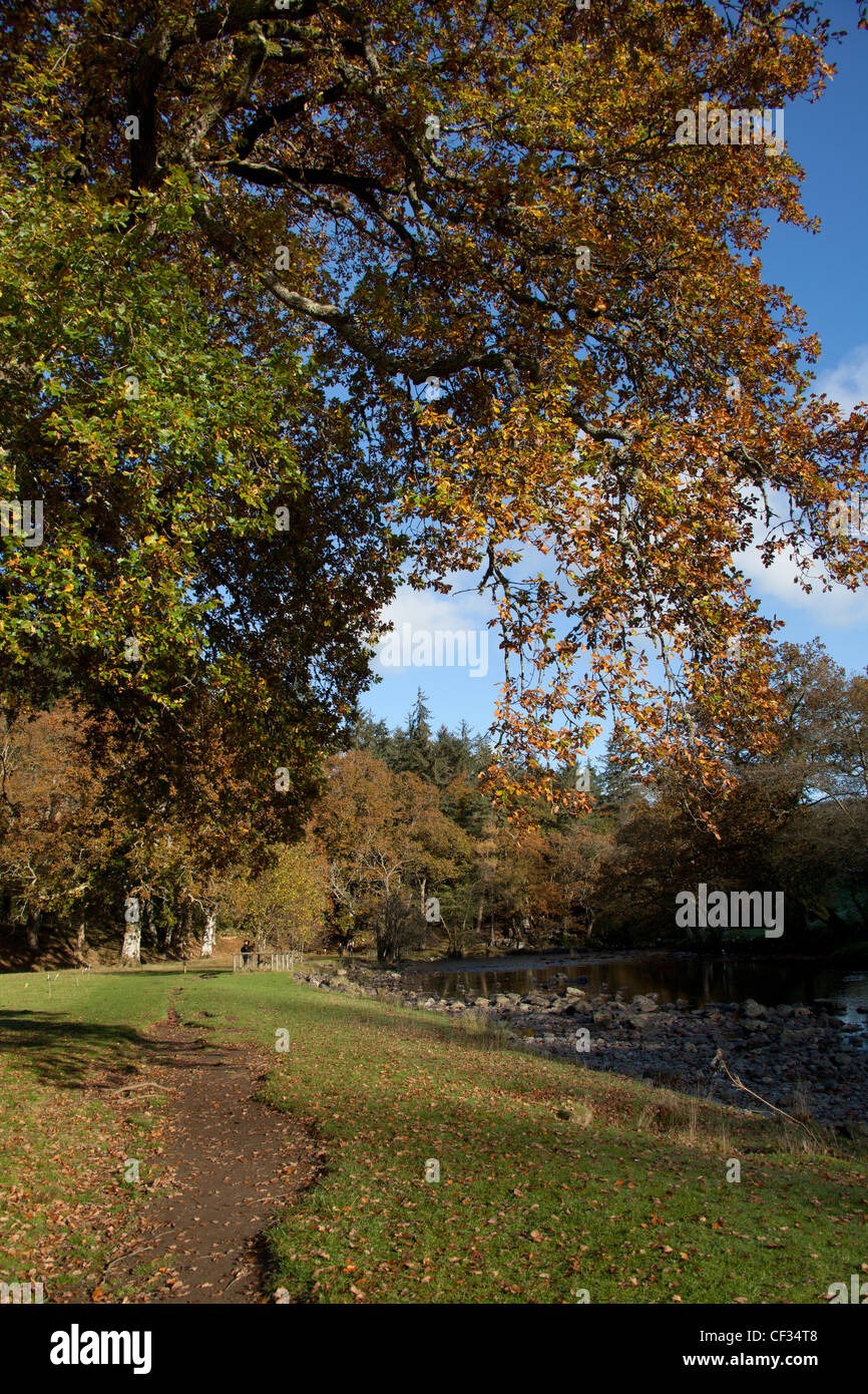 Village of Betws-y-Coed, Wales. Picturesque autumnal view of the River ...