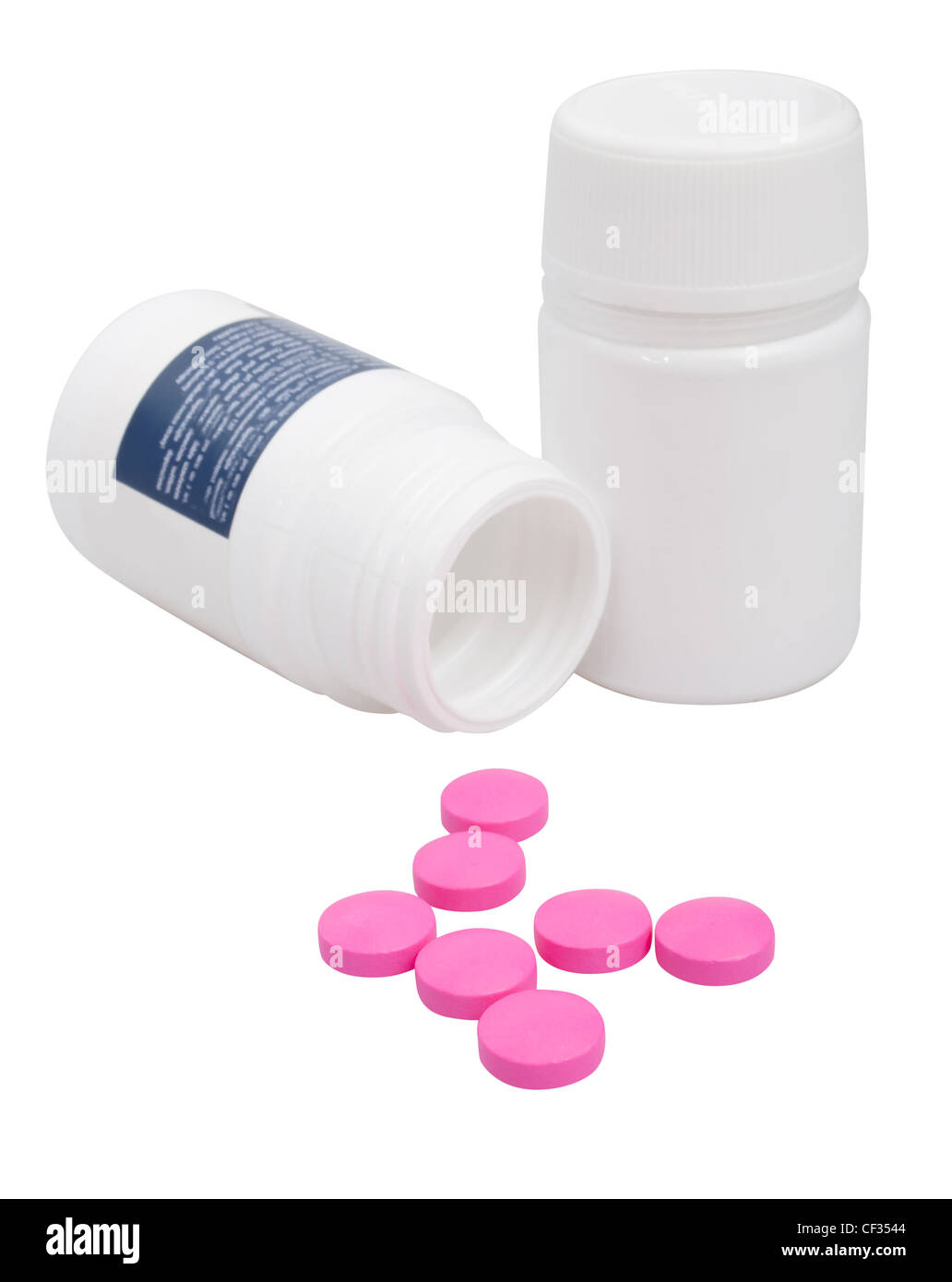 Pills bottle health tablets painkiller medicine cure pink hi-res stock ...