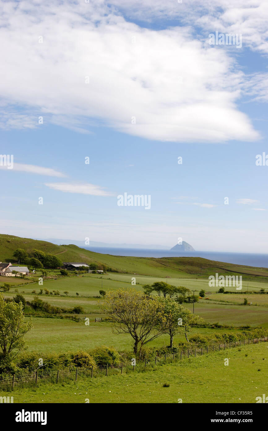 Arran view to Ailsa Craig. Ailsa Craig, in the Firth of Clyde, is an ...