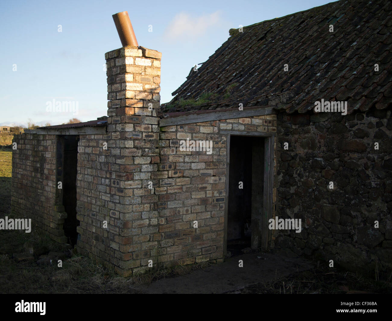 Small Ruined Brick Outhouse, Fife Stock Photo - Alamy