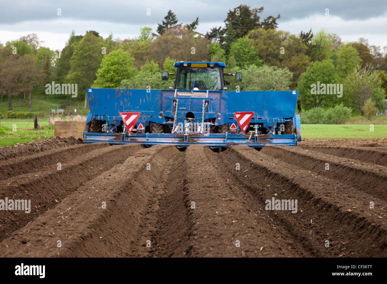Farm Equipment Tilling The Soil; Perth Scotland Stock Photo - Alamy
