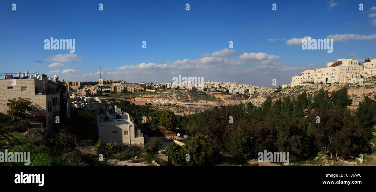 View of Neve Yaakov also Neveh Ya'aqov and Pisgat Ze'ev or Pisgat Zeev ...