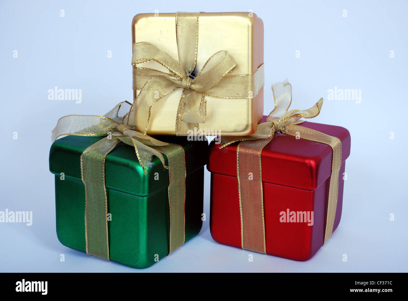 Three plastic gift boxes, picture taken in studio Stock Photo - Alamy