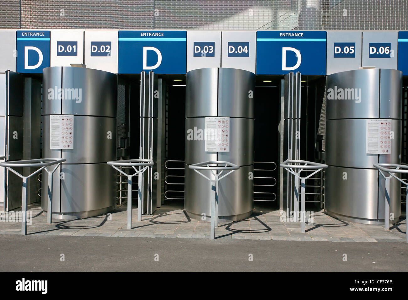 Turnstiles at the new Wembley Stadium in London Stock Photo: 43712099 ...