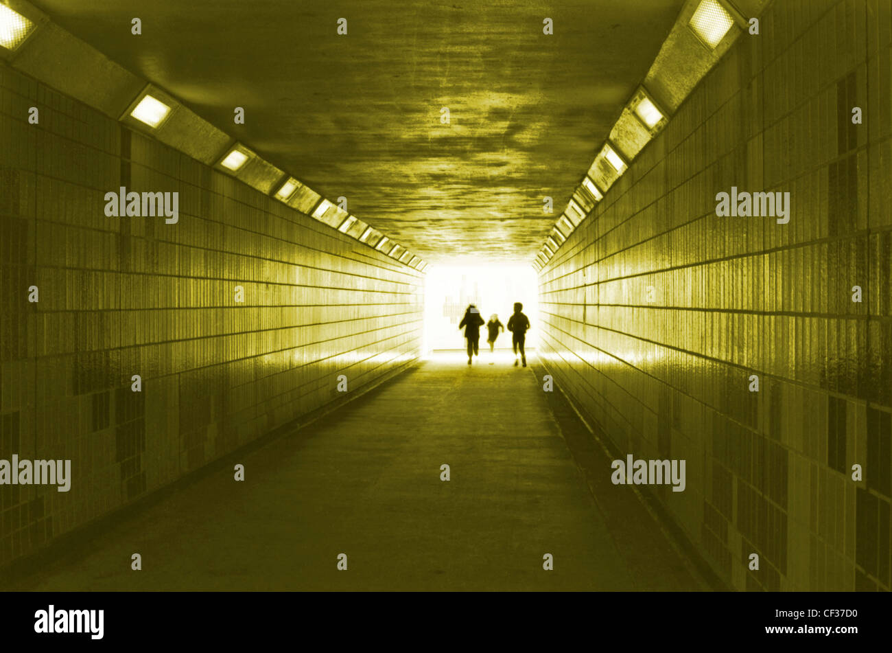 Children running through a subway tunnel in Romford Stock Photo - Alamy