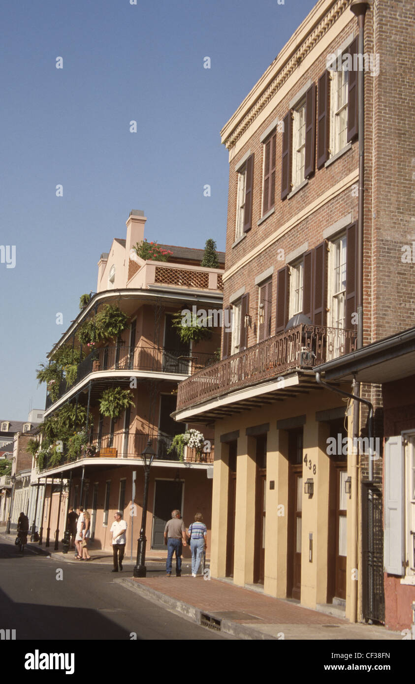 USA New Orleans Street Scene Balconies Stock Photo - Alamy