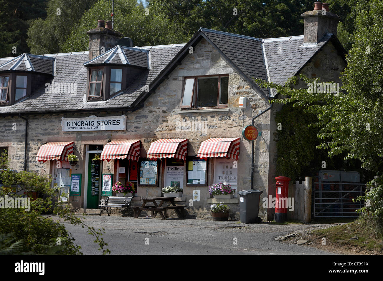 The exterior of a rural post office and village store at Kincraig Stock ...