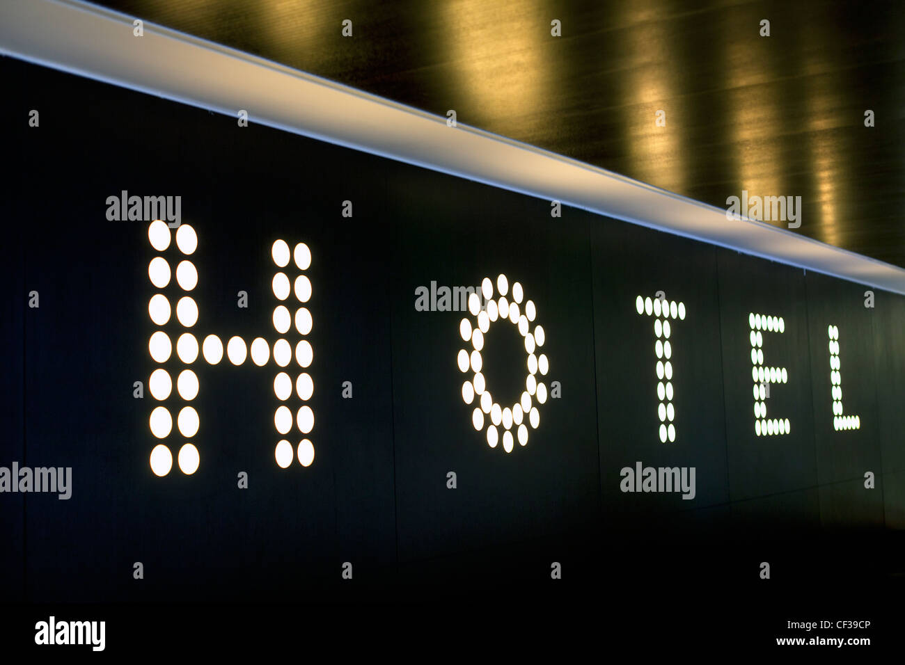 illuminated hotel sign Stock Photo - Alamy