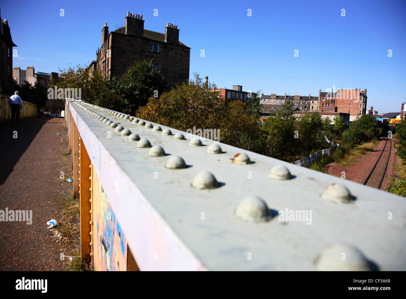 A bridge and railway track near Easter Road in Edinburgh Stock Photo ...